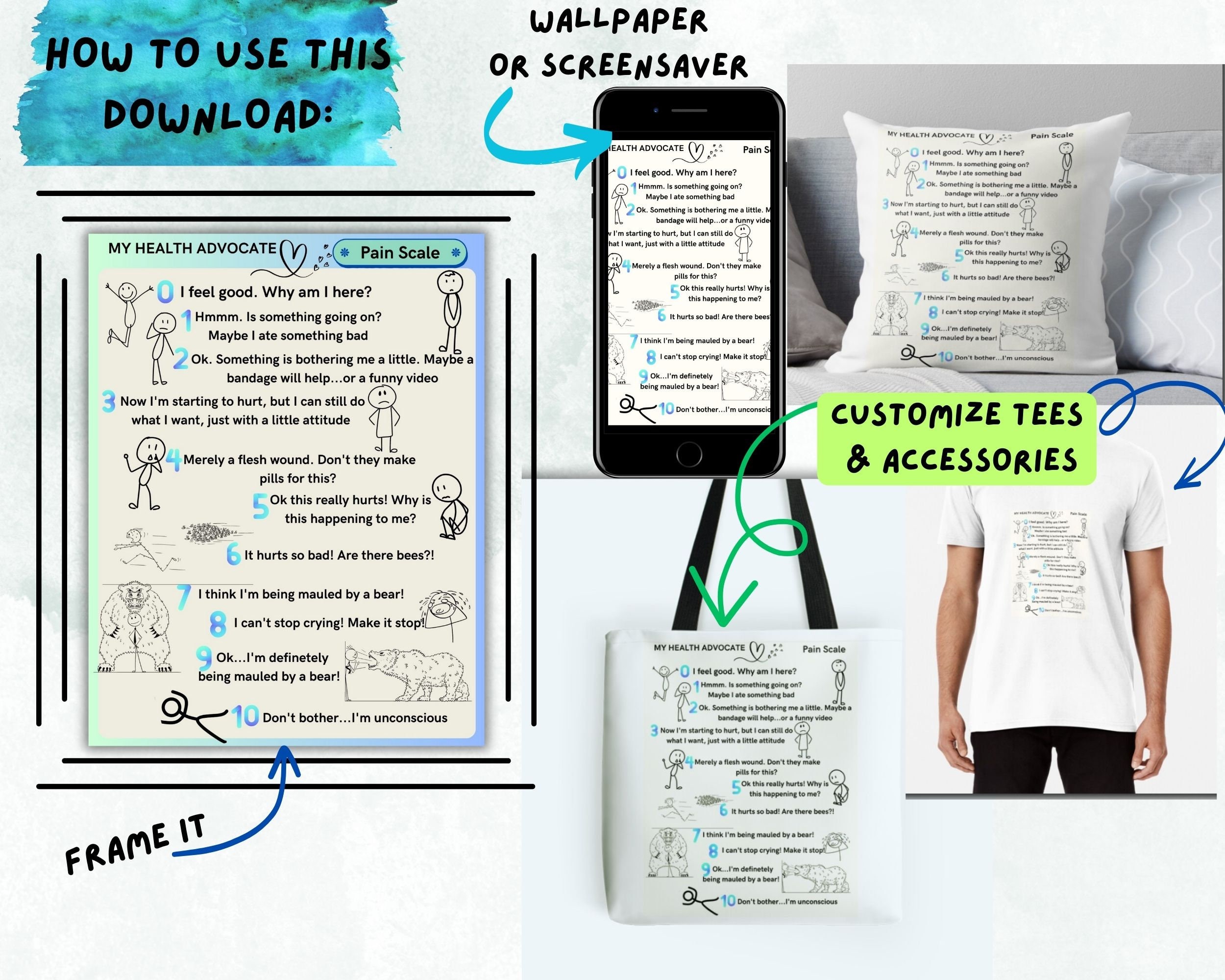 Realistic Pain Scale - Etsy