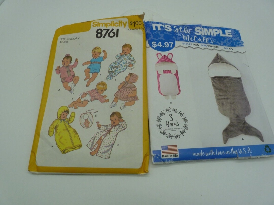 Vintage Simplicity Sewing Pattern 8761 Newborn Baby LAYETTE UNCUT (free ...