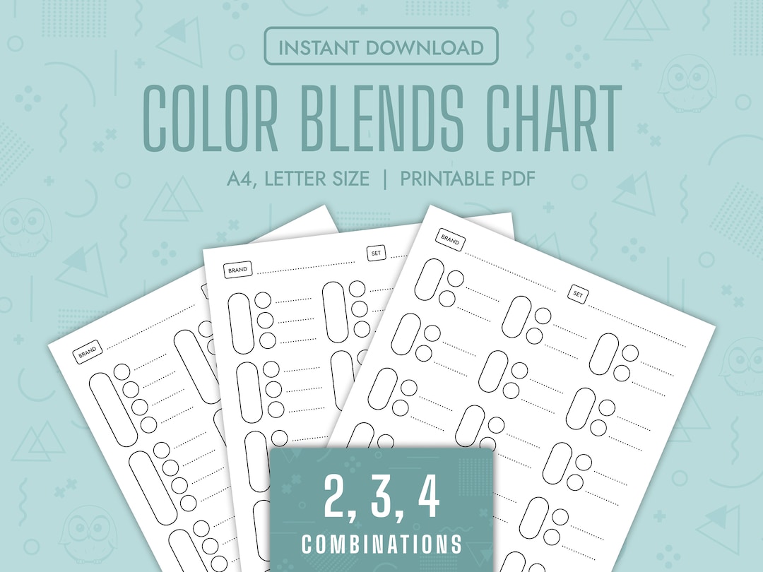 Color Blends Chart Color Combinations Chart Printable Color Blend ...