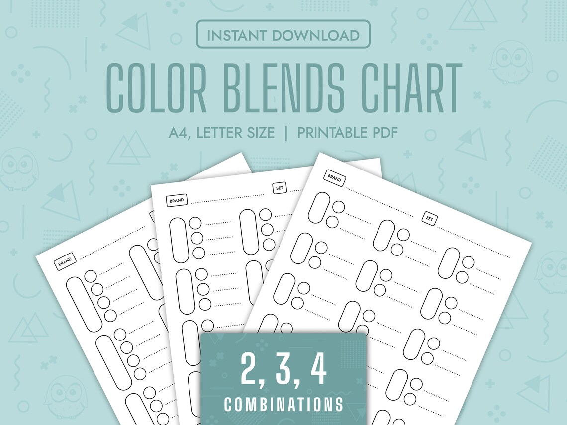 Color Blends Chart Color Combinations Chart Printable Color Blend ...