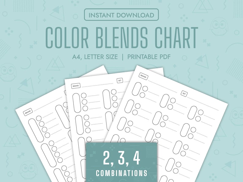 Color Blends Chart Color Combinations Chart Printable Color Blend ...