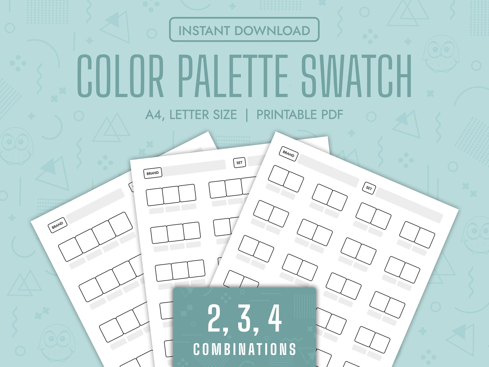 Color Palette Swatch Chart Blank Color Palette Swatch Sheet Color ...