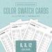 Color Swatch Cards Blank Color Cards Printable Color Swatch Template ...