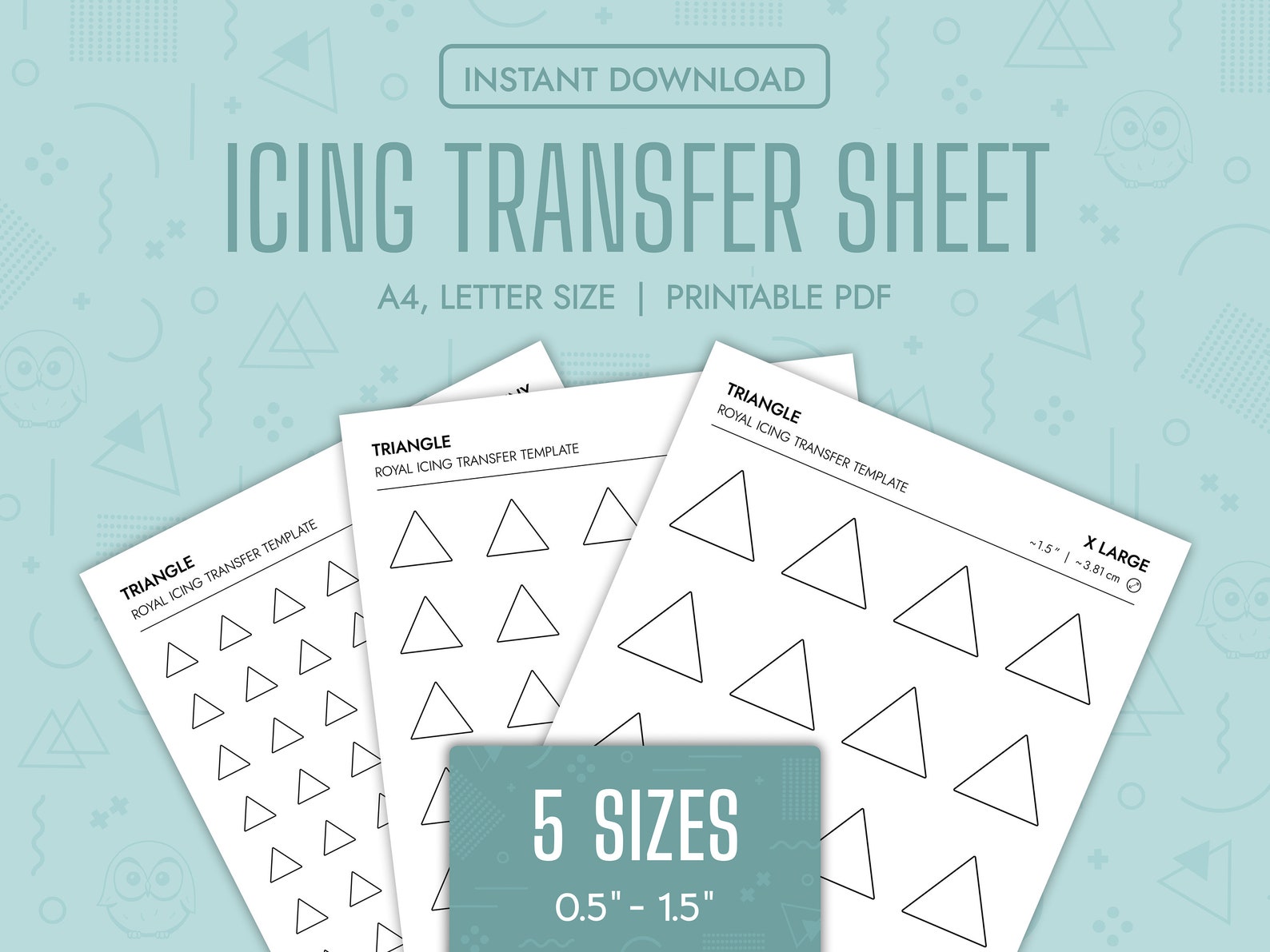 Triangle Royal Icing Transfer Sheets Printable Triangle Royal Icing ...