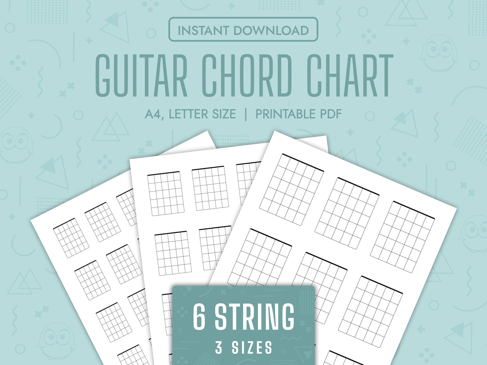 Guitar Chord Chart Blank 6 String Guitar Chord Chart Printable Guitar ...
