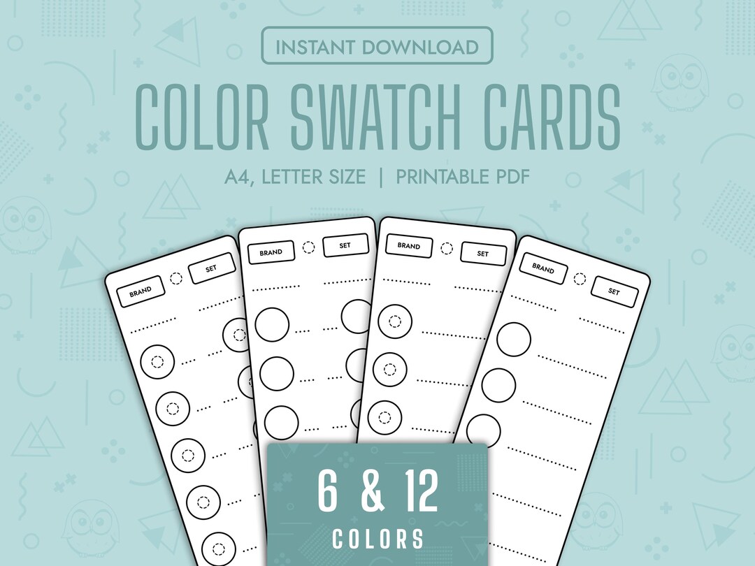 Color Swatch Cards Blank Color Cards Printable Color Swatch Template ...