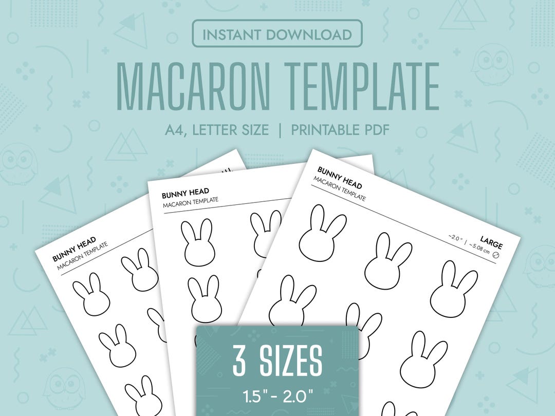 Bunny Macaron Templates Printable Bunny Head Macaron Templates Bundle ...