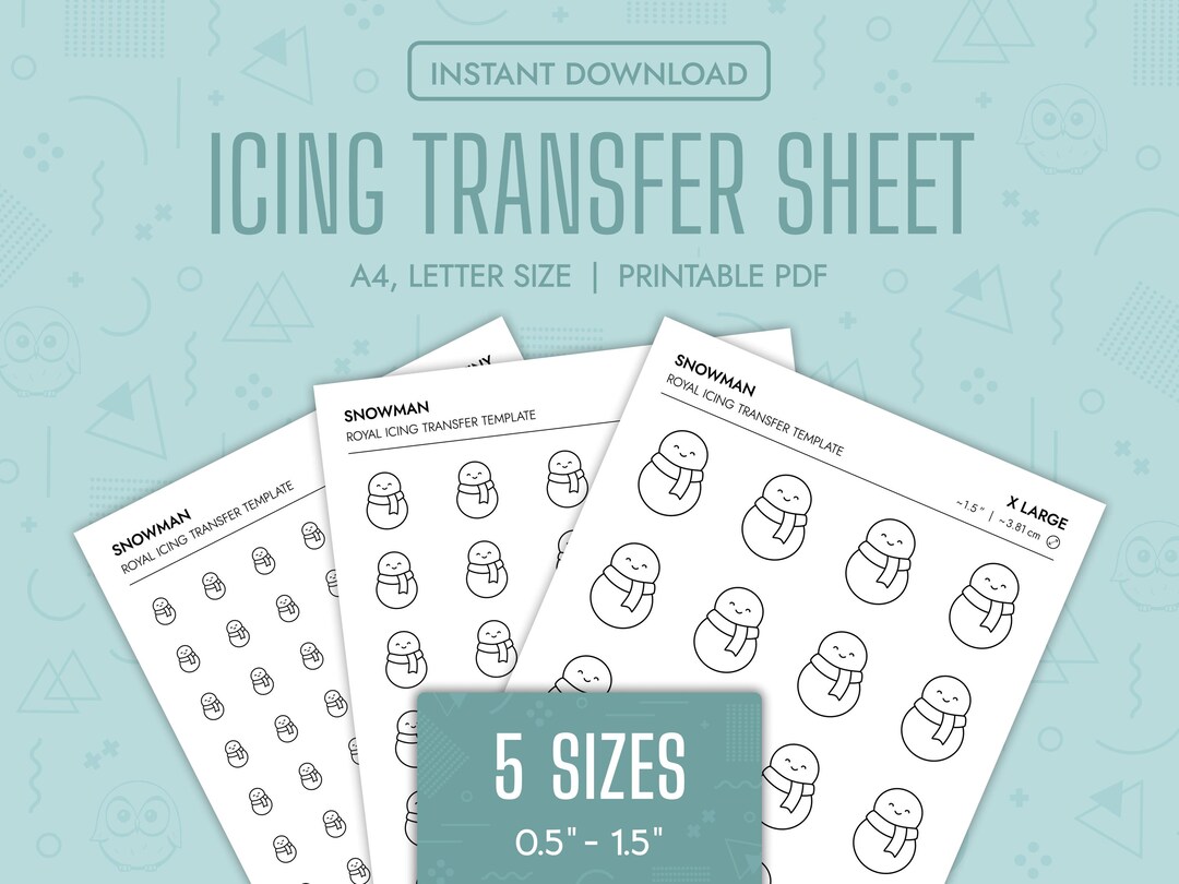 Snowman Royal Icing Transfer Sheets Printable Snowman Royal Icing ...