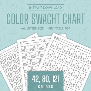Color Swatch Chart Blank Color Chart Printable Color Swatch - Etsy Canada