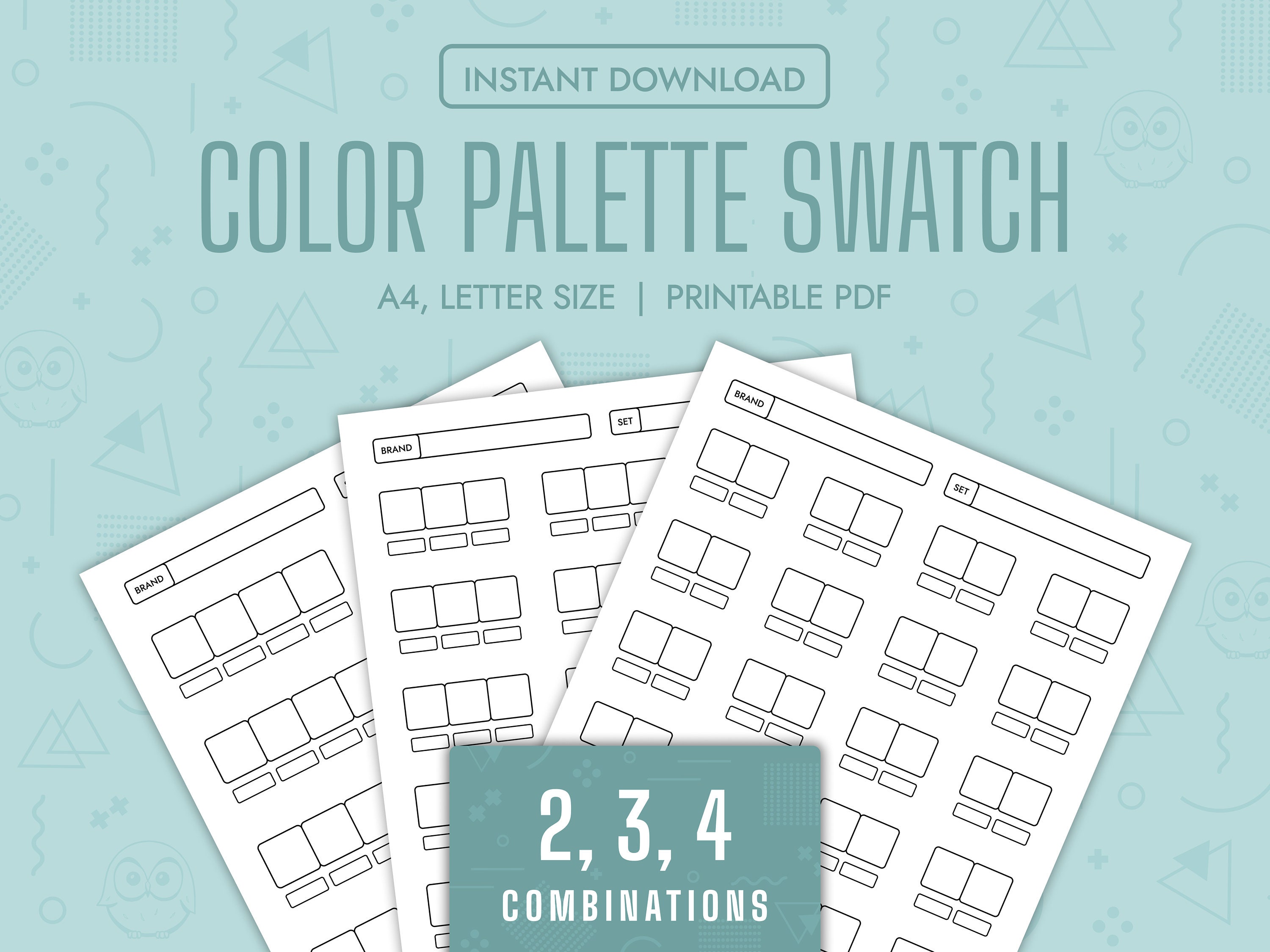Color Palette Swatch Chart Blank Color Palette Swatch Sheet Color ...