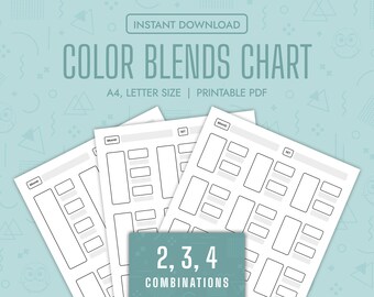 Color Blends Chart Color Combinations Chart Printable Color Blend ...