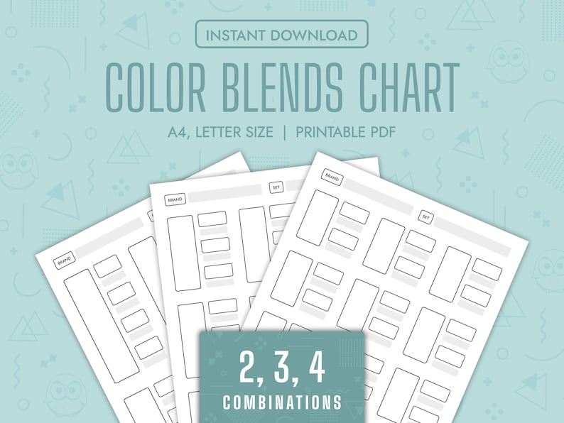 Color Blends Chart Color Combinations Chart Printable Color Blend ...