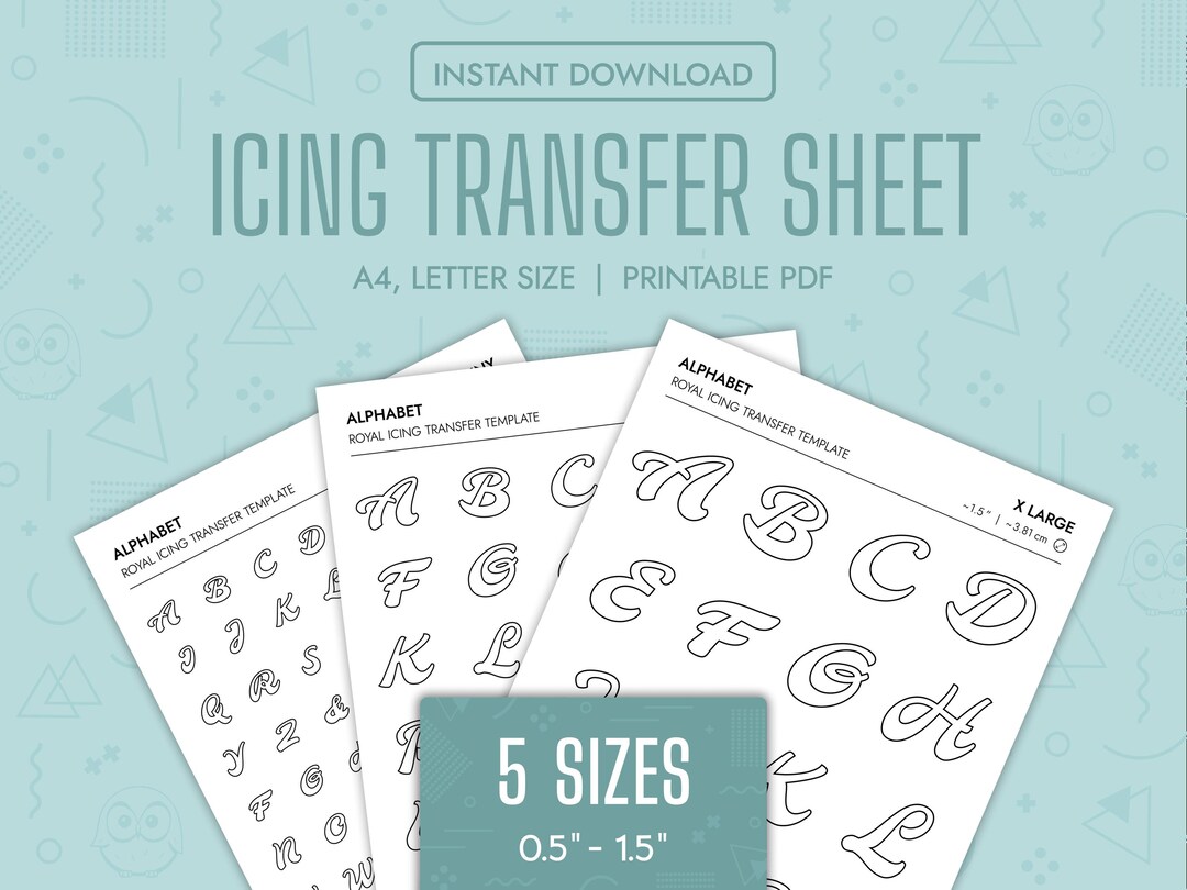 Alphabet Royal Icing Transfer Sheets Printable Alphabet Letters Royal ...
