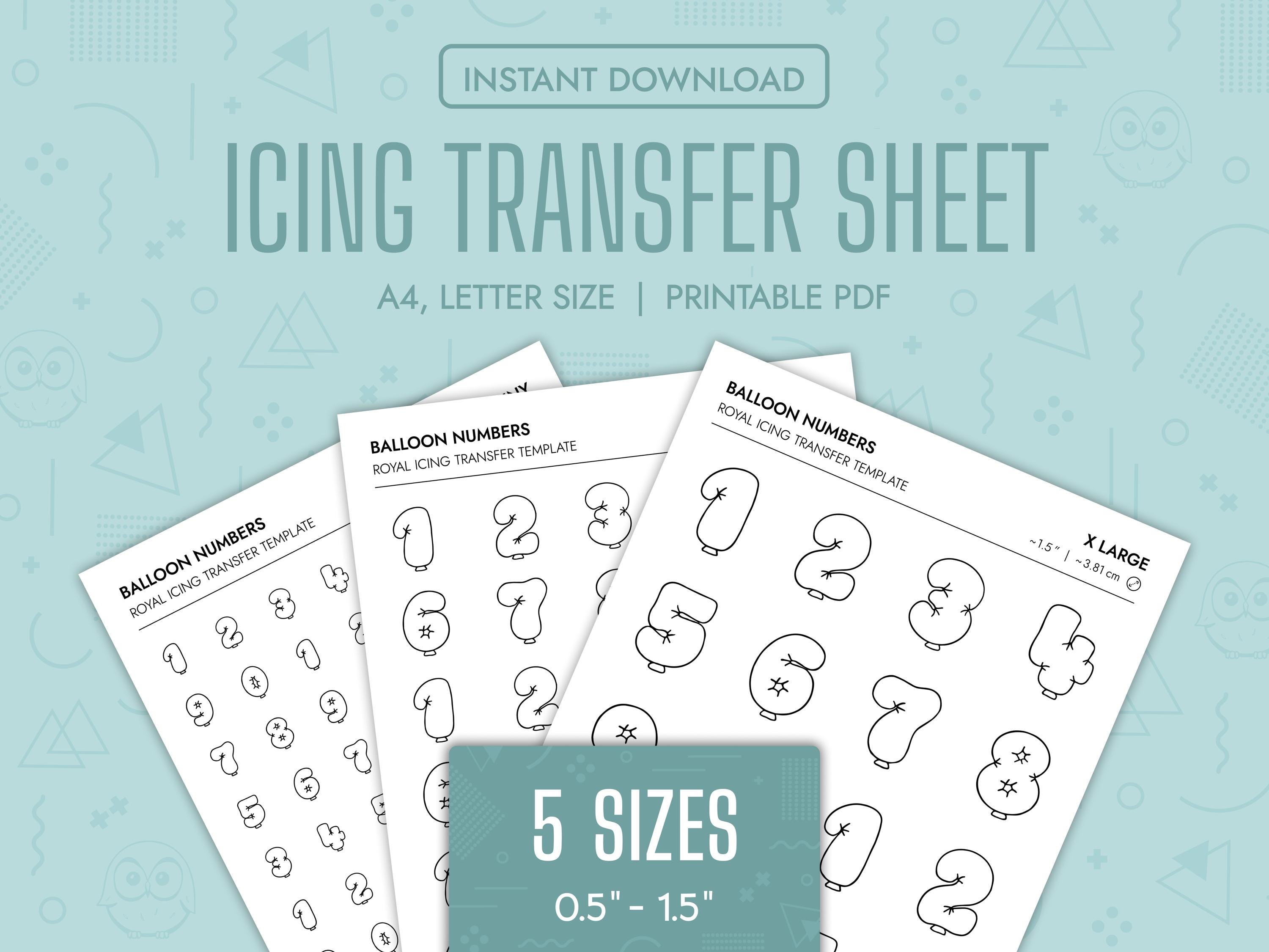 Balloon Numbers Royal Icing Transfer Sheets Printable Numbers Royal ...