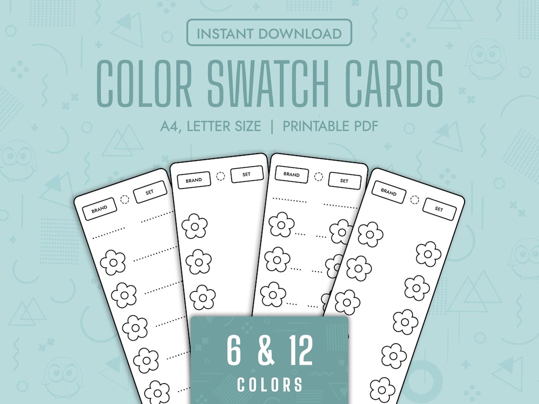 Color Swatch Cards Blank Color Cards Printable Color Swatch Template ...