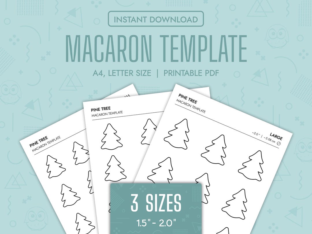 Pine Tree Macaron Templates Printable Christmas Tree Macaron Templates ...