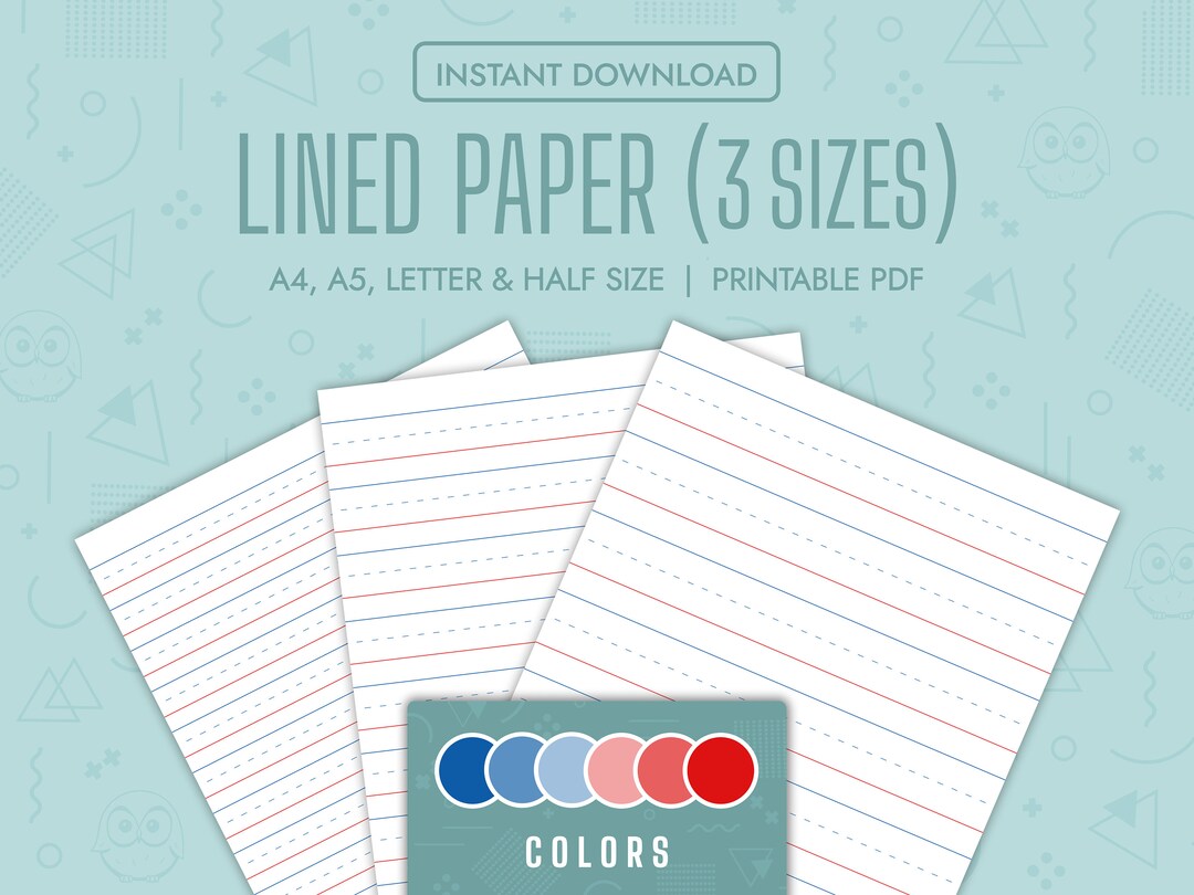 Handwriting Paper Bundle Printable Lined Paper Writing Practice ...