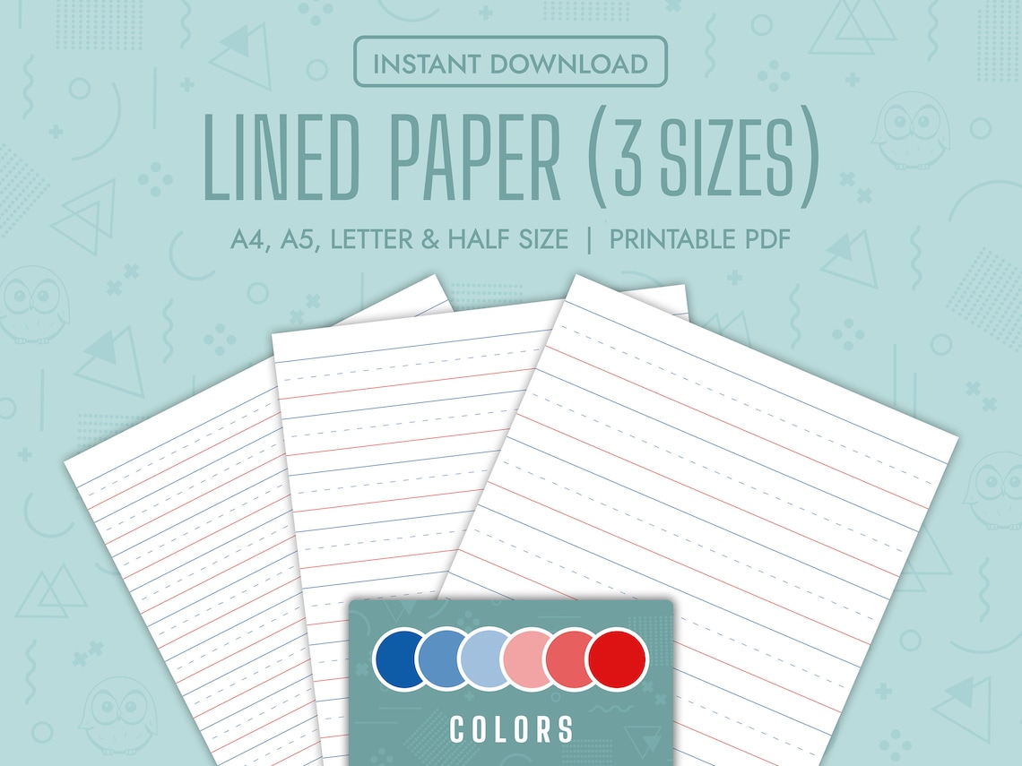 Handwriting Paper Bundle Printable Lined Paper Writing Practice ...