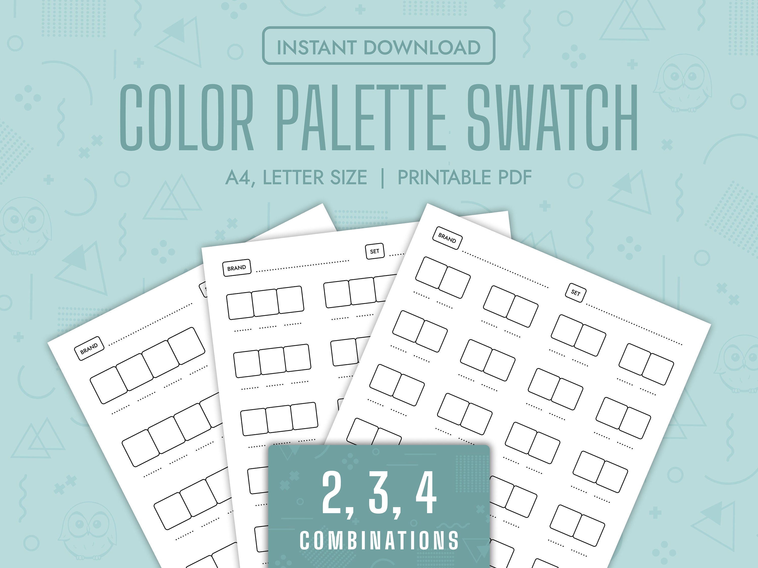 Color Palette Swatch Chart Blank Color Palette Swatch Sheet Color ...