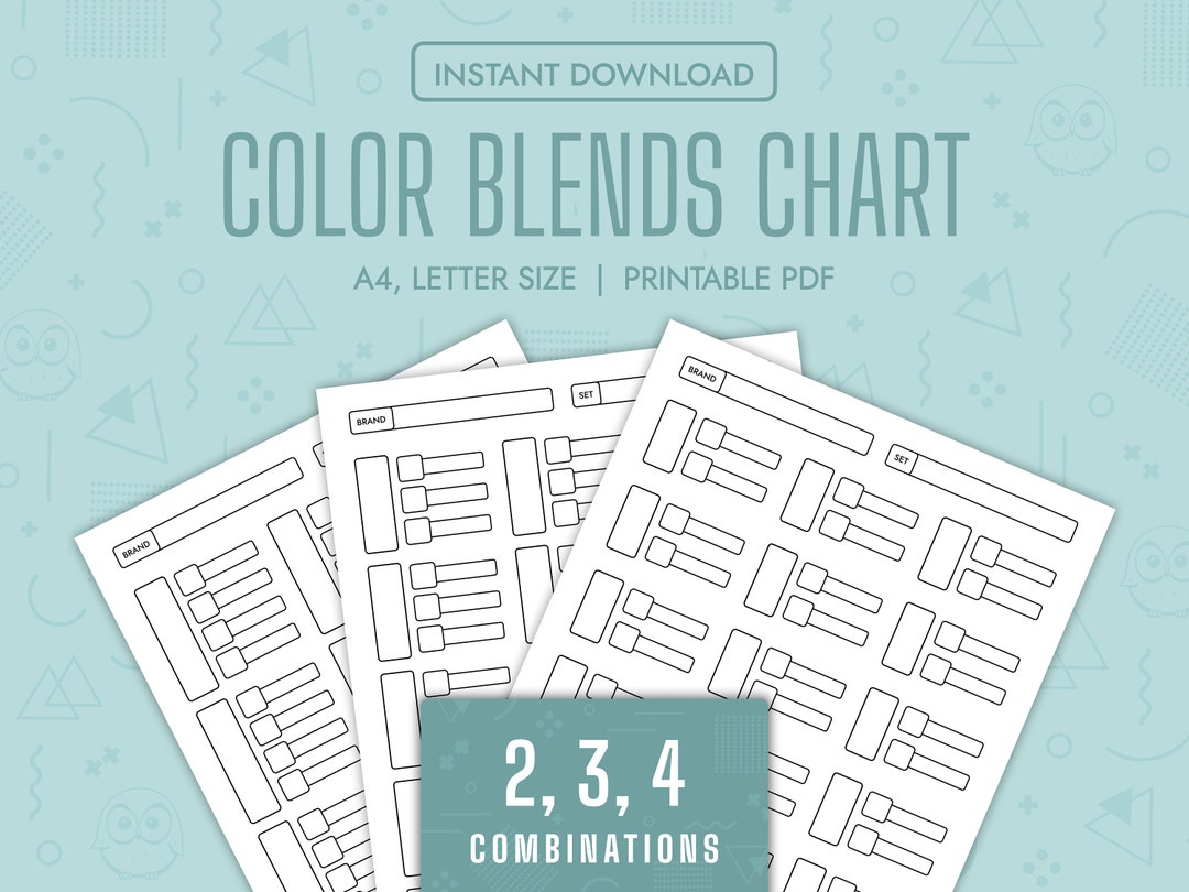 Color Blends Chart Color Combinations Chart Printable Color Blend ...