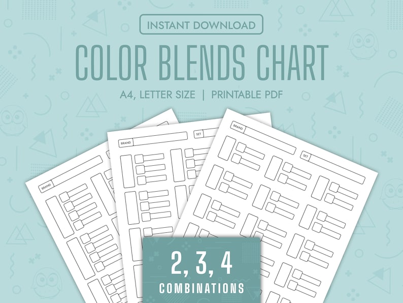 Color Blends Chart Color Combinations Chart Printable Color Blend ...