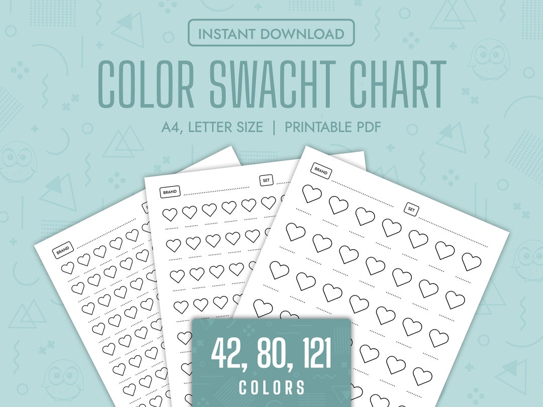 Color Swatch Chart Blank Color Chart Printable Color Swatch Template ...