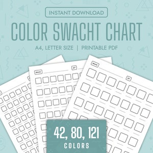 Color Swatch Chart Blank Color Chart Printable Color Swatch Template ...