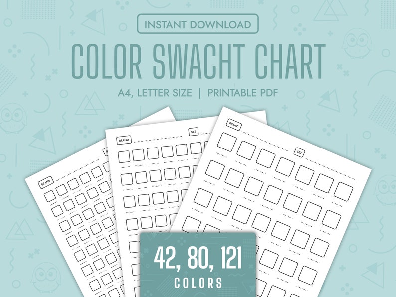 Color Swatch Chart Blank Color Chart Printable Color Swatch Template ...