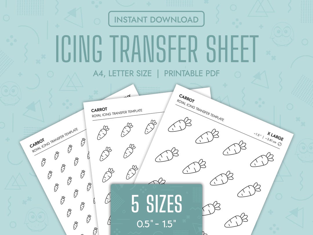 Carrot Royal Icing Transfer Sheets Printable Carrot Royal Icing ...
