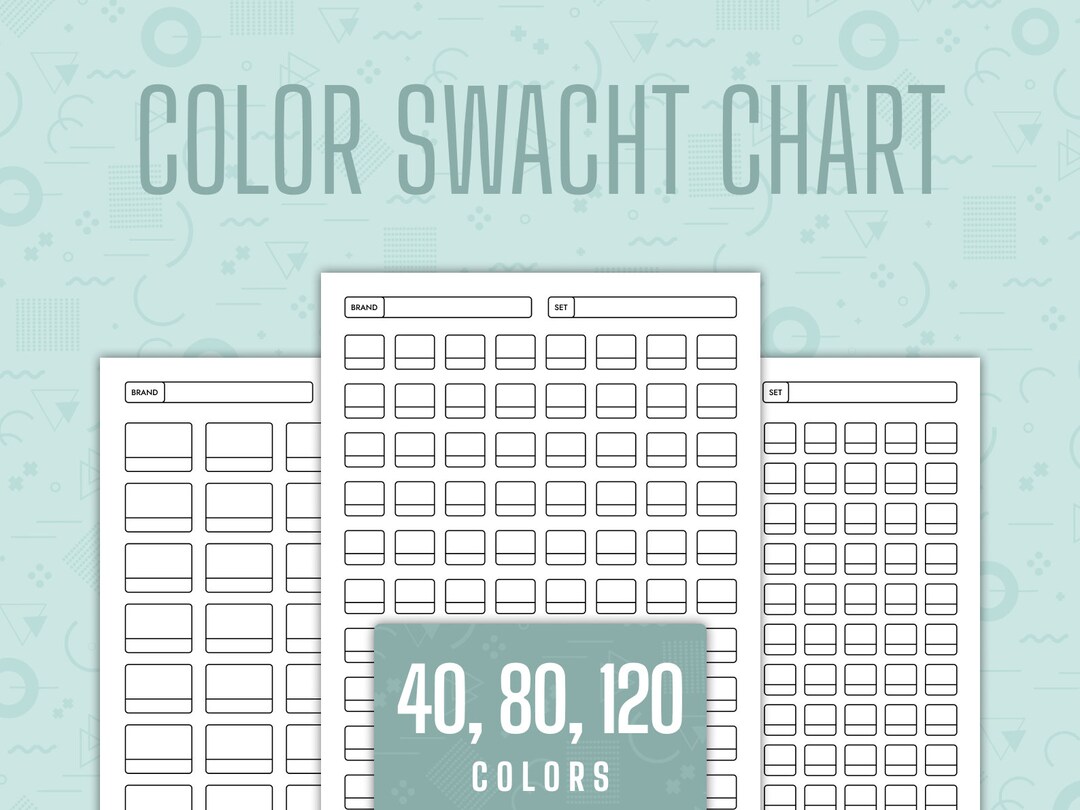 Color Swatch Chart Blank Color Chart Printable Color Swatch - Etsy