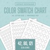 Color Swatch Chart Blank Color Chart Printable Color Swatch Template ...