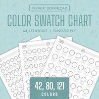 Color Swatch Chart Blank Color Chart Printable Color Swatch Template ...