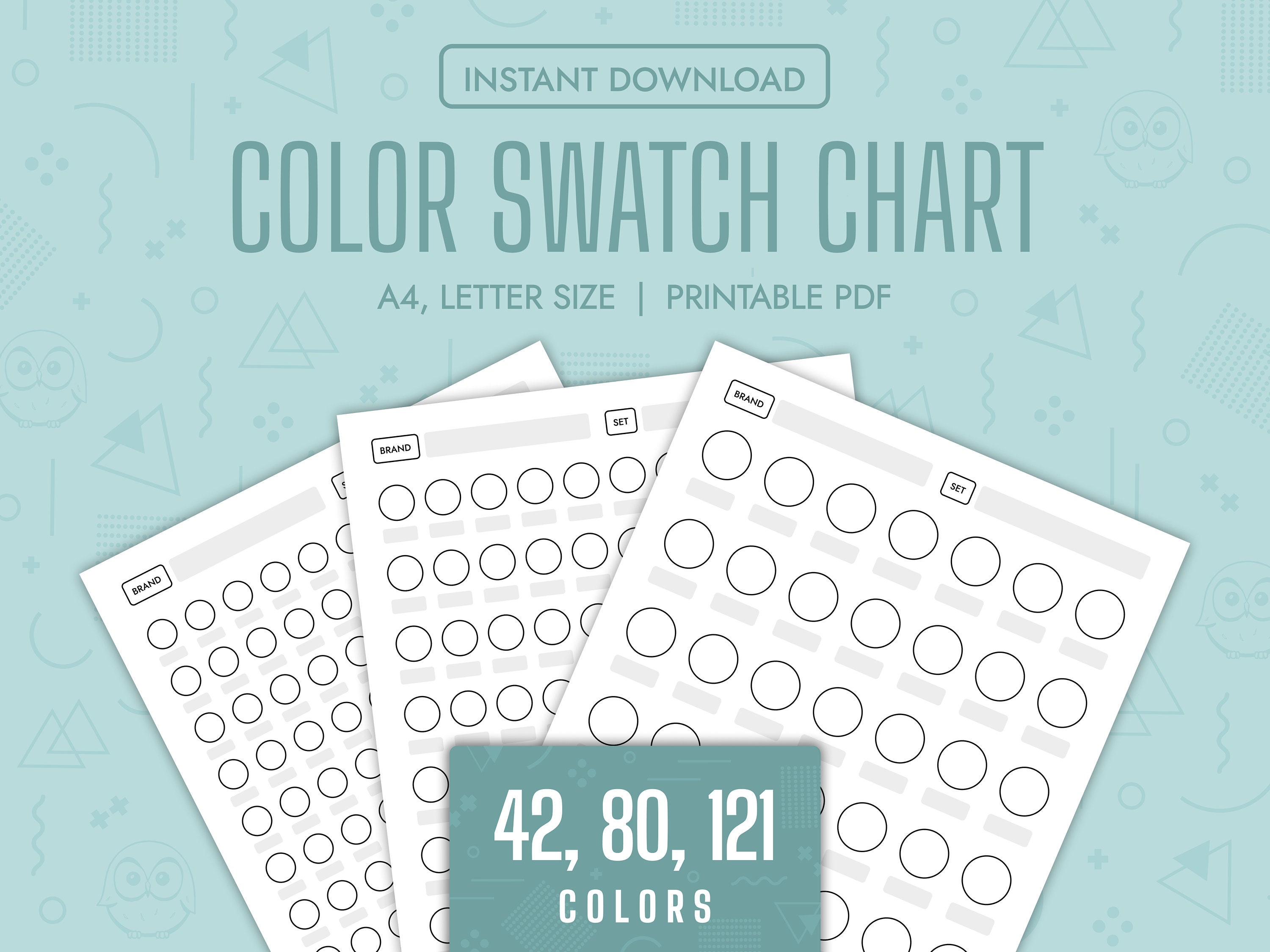 Color Swatch Chart Blank Color Chart Printable Color Swatch Template ...