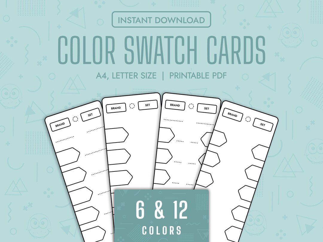 Color Swatch Cards Blank Color Cards Printable Color Swatch Template ...