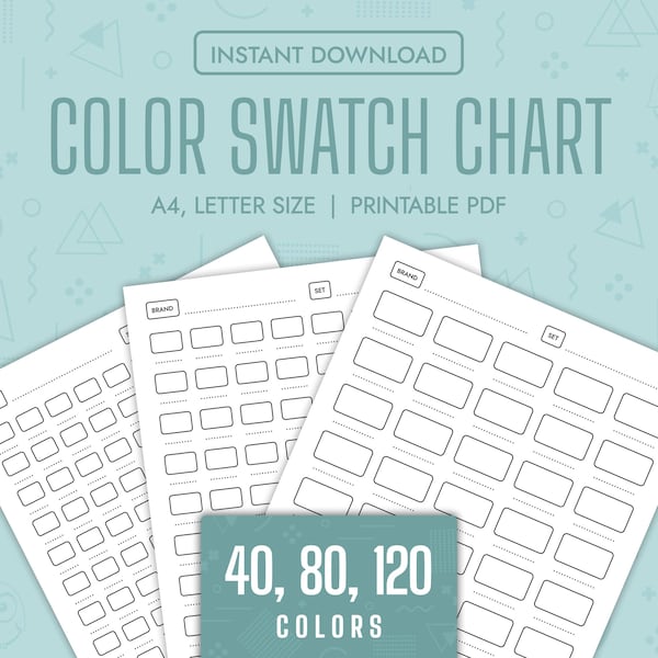 Color Swatch Chart Blank Color Chart Printable Color Swatch Template ...
