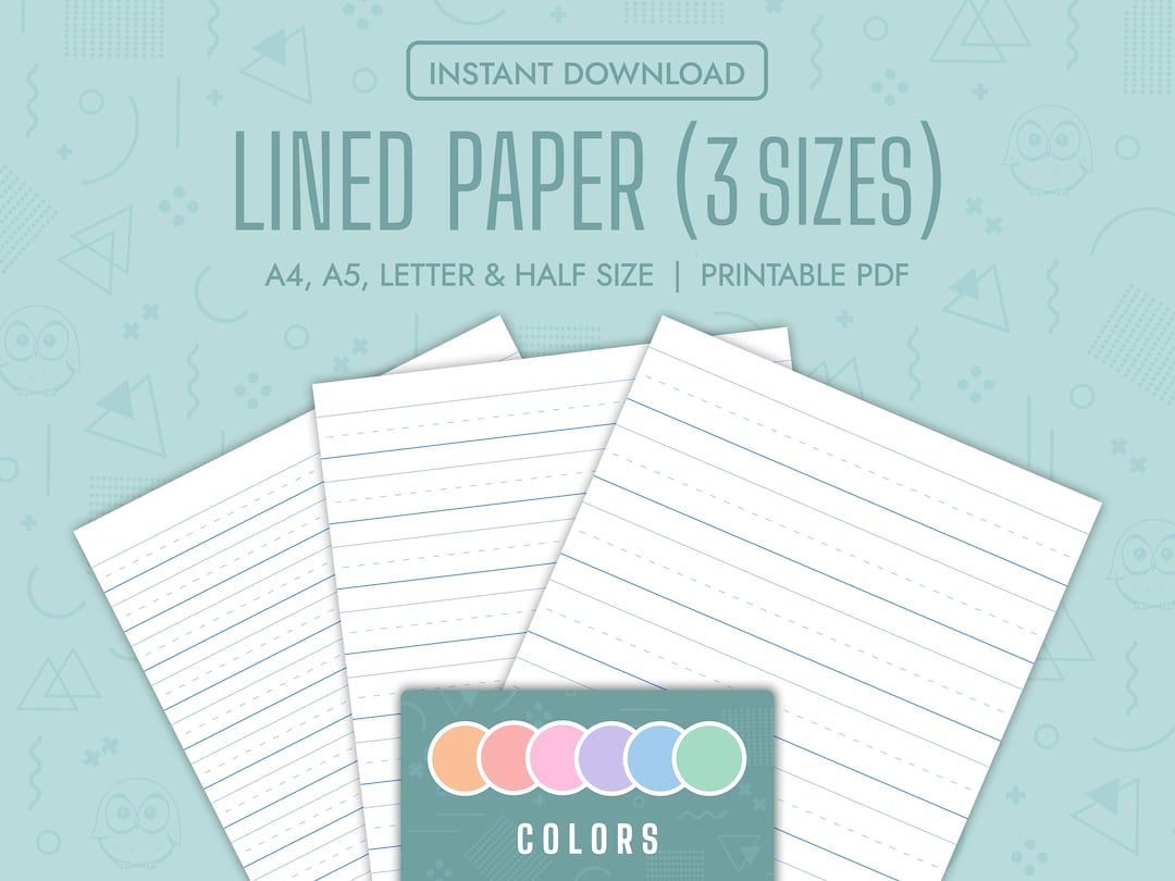 Handwriting Paper Bundle Printable Lined Paper Writing Practice ...