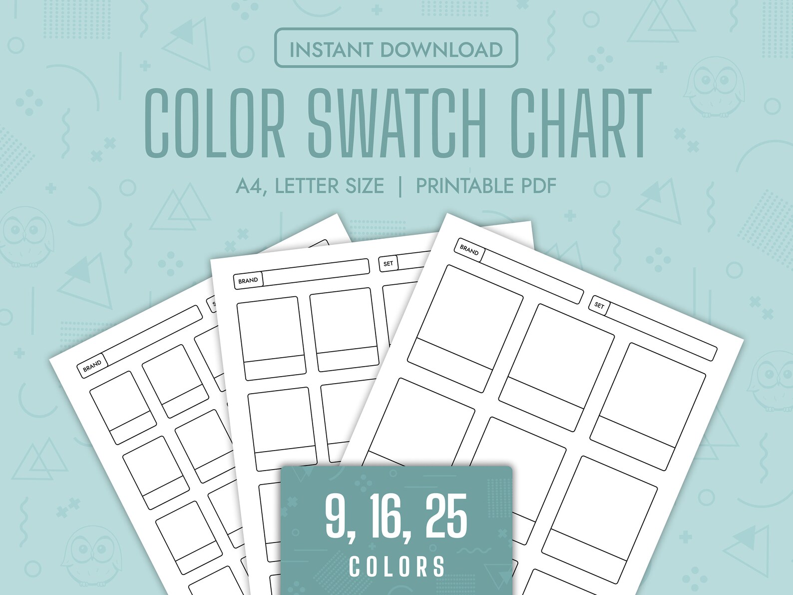 Color Swatch Chart Blank Color Chart Printable Color Swatch Template ...