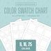 Color Swatch Chart Blank Color Chart Printable Color Swatch Template ...