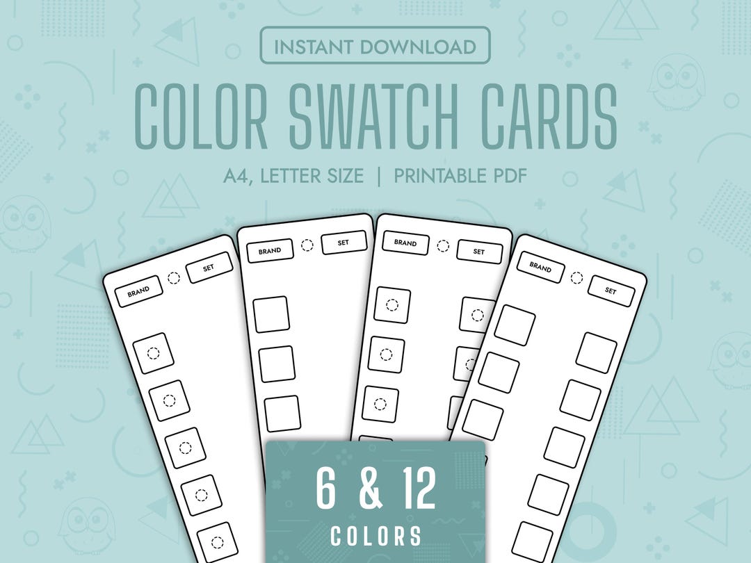 Color Swatch Cards Blank Color Cards Printable Color Swatch Template ...