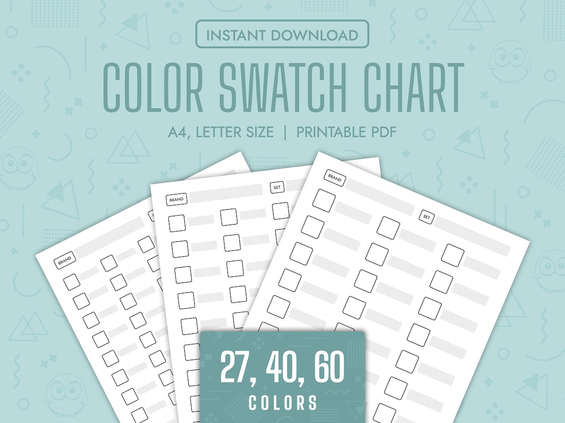 Color Swatch Chart Blank Color Chart Printable Color Swatch Template ...