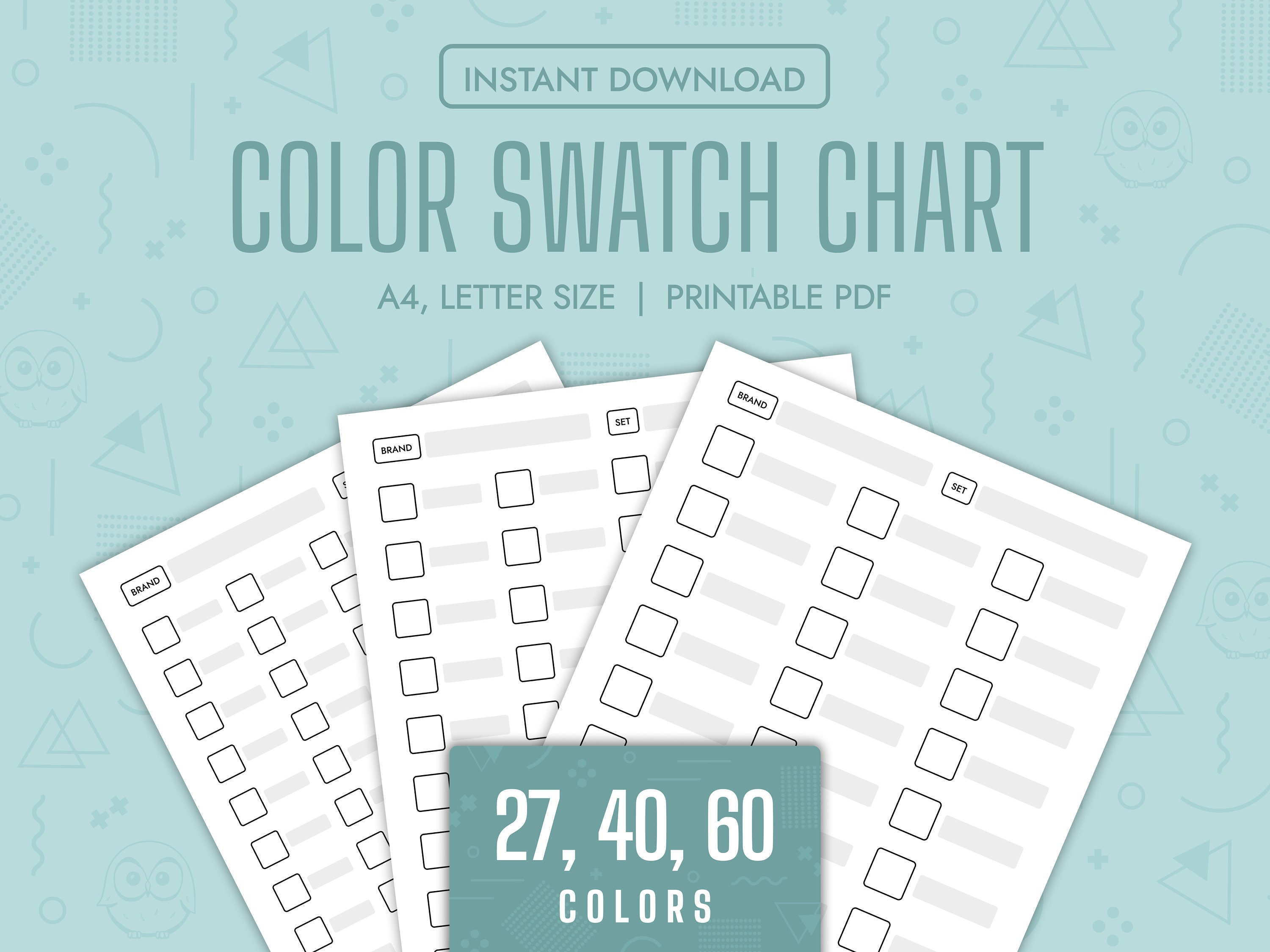 Color Swatch Chart Blank Color Chart Printable Color Swatch Template ...