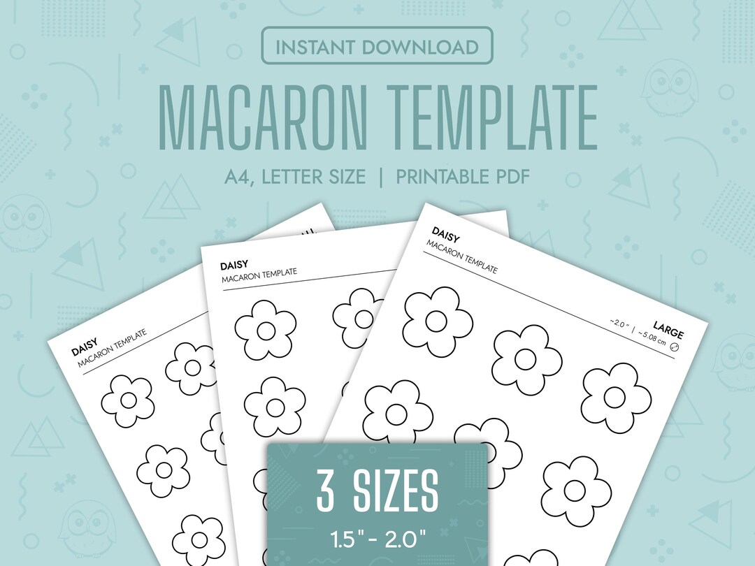 Daisy Macaron Templates Printable Daisy Macaron Templates Bundle Daisy ...