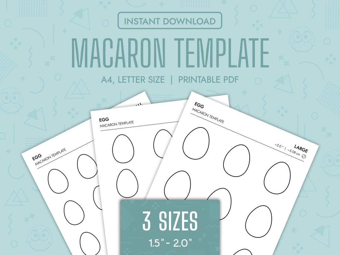 Egg Macaron Templates Printable Easter Egg Macaron Templates Bundle Egg ...