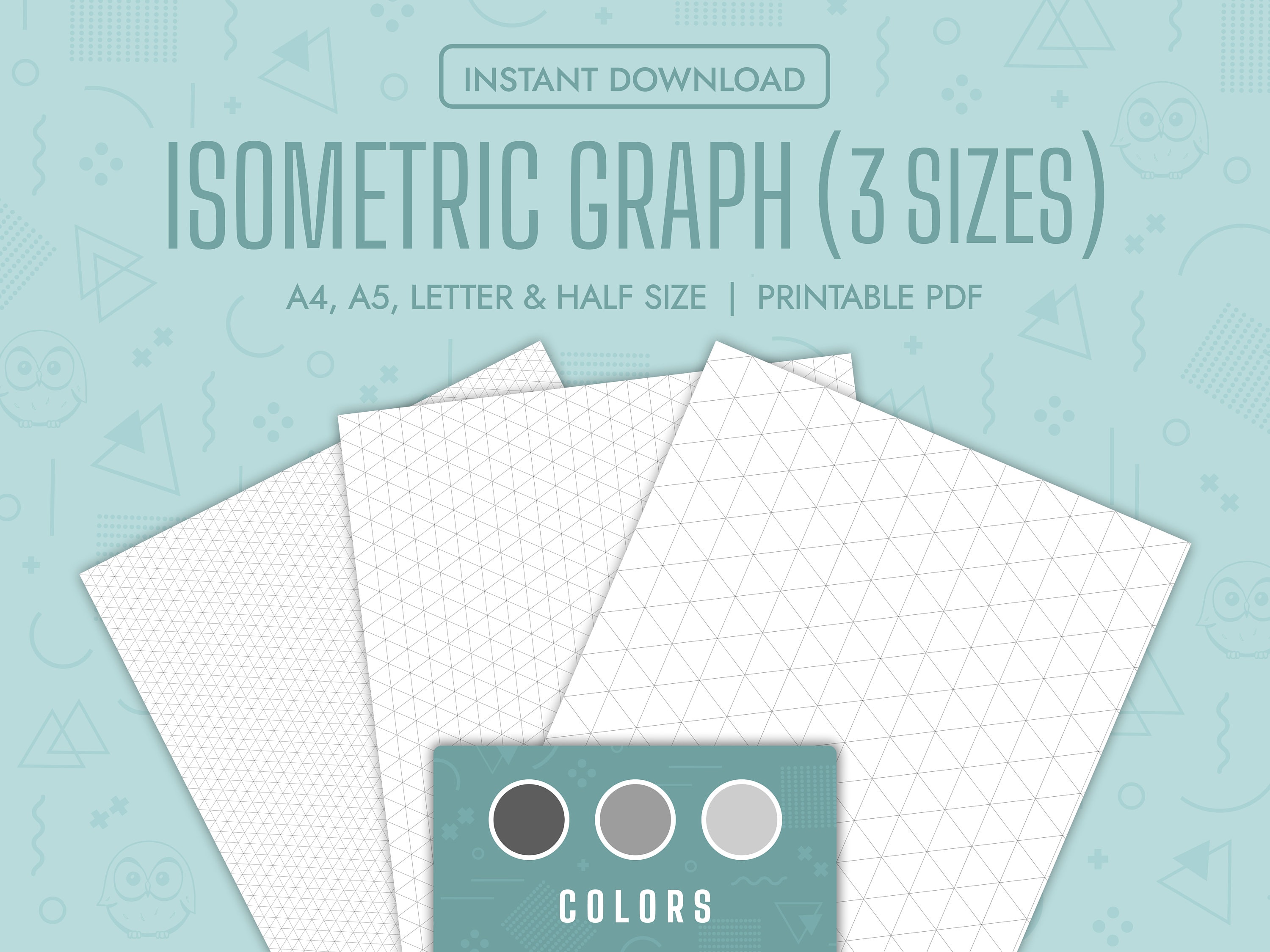 Isometric Graph Paper Bundle Printable Isometric Grid Paper Templates ...
