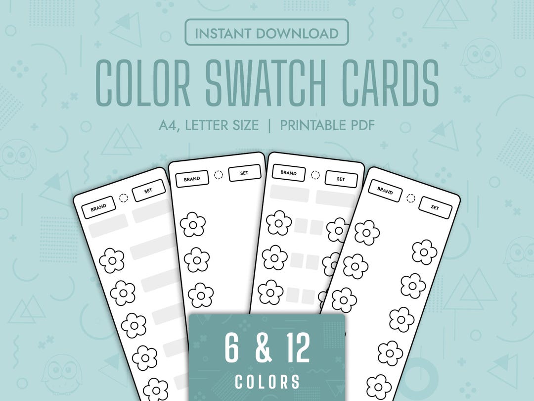 Color Swatch Cards Blank Color Cards Printable Color Swatch Template ...