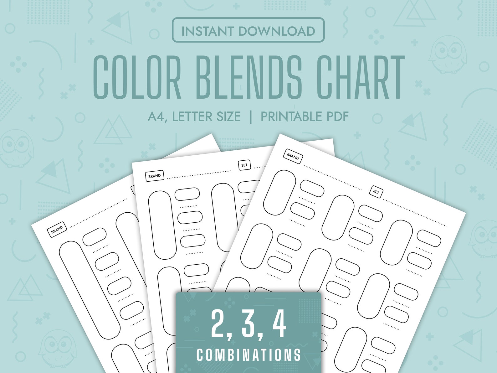 Color Blends Chart Color Combinations Chart Printable Color Blend ...