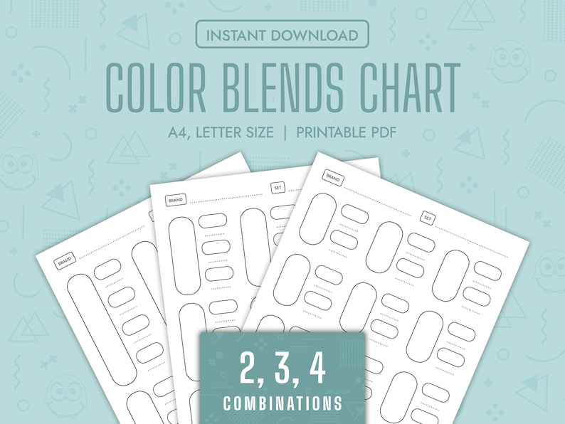 Color Blends Chart Color Combinations Chart Printable Color Blend ...