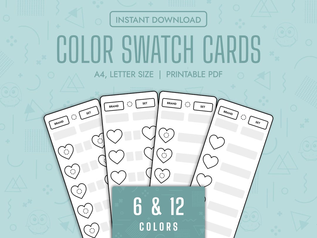 Color Swatch Cards Blank Color Cards Printable Color Swatch Template ...