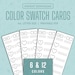 Color Swatch Chart Blank Color Chart Printable Color Swatch Template ...