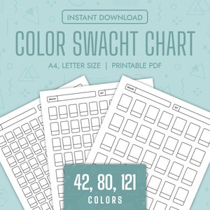 Color Swatch Chart Blank Color Chart Printable Color Swatch Template ...